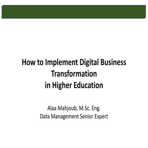 Higher Education Digital Transformation | PDF