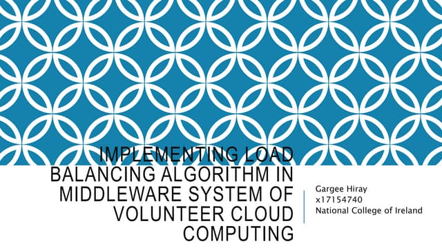 Implementing Load Balancing Algorithm In Middleware System Of Volunteer