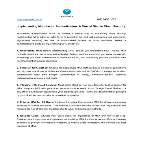 Implementing Multi-factor Authentication_ A Crucial Step in Cloud ...