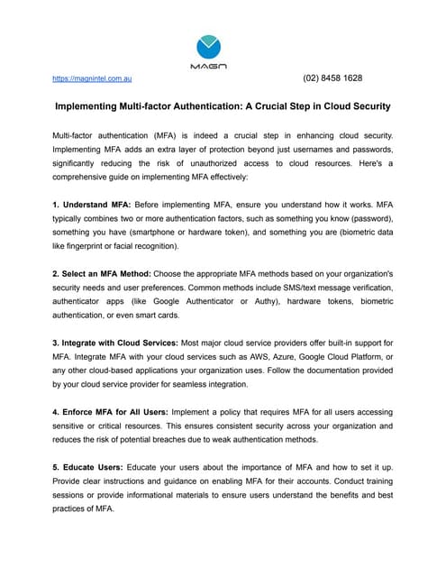 SECURITY THE POWER OF MULTI-FACTOR AUTHENTICATION | PDF