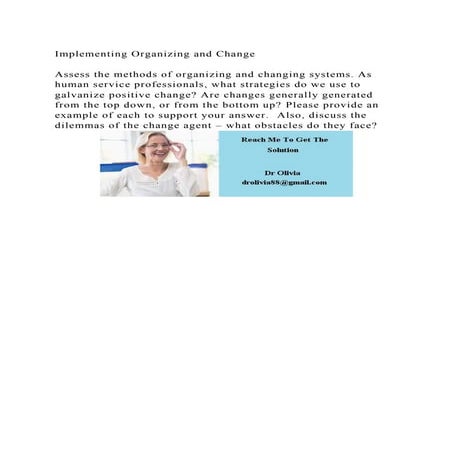 Implementing Organizing and ChangeAssess the methods of organizi.docx