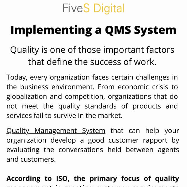 Implementing quality management system | PDF