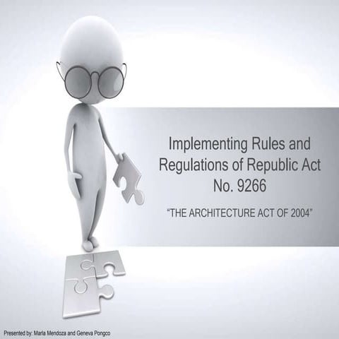 Implementing Rules and Regulations of Republic Act no. 9266 | PPTX