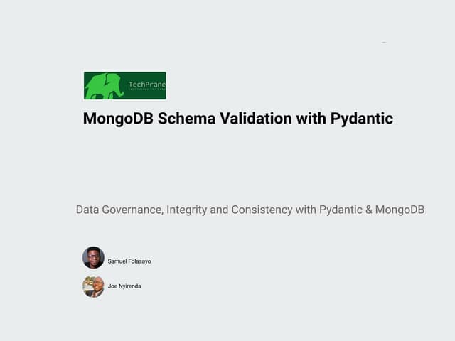 Implementing Schema Validation In Mongodb With Pydantic Pdf