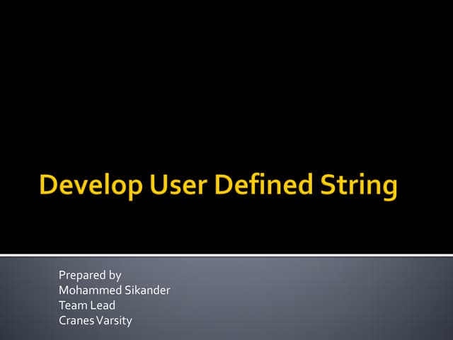 Implementing String Ppt