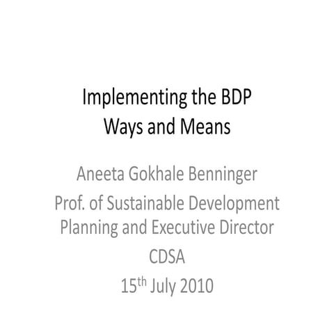 Implementing the bdp dissemination for Pune | PDF