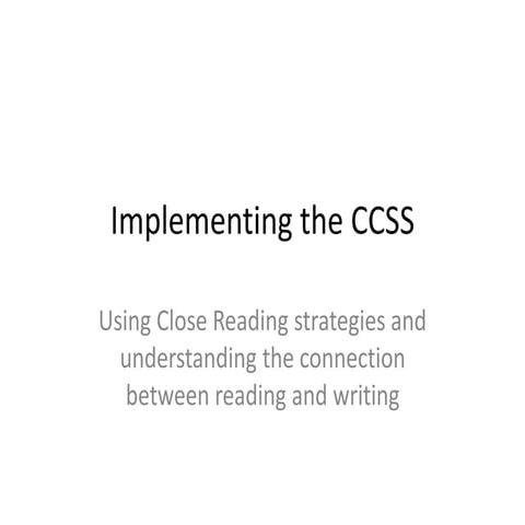 Implementing the ccss | PPTX