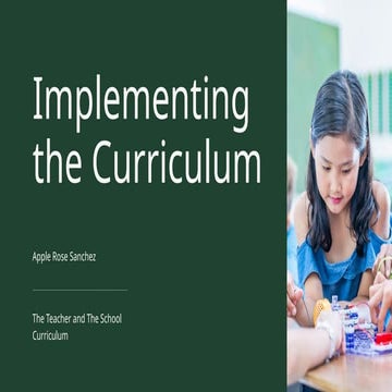 Curriculum Development-Implementing the Curriculum | PPT
