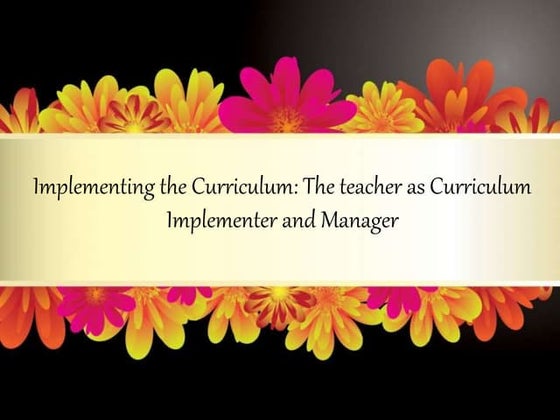 Curriculum implementation | PPTX