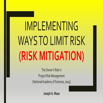 Implementing Ways to Limit Risk (Risk Mitigation) | PPTX