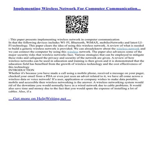 Implementing Wireless Network For Computer Communication... | PDF