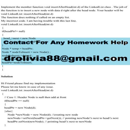 Implement the insertFirst member function of the LinkedList class . .pdf