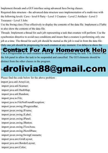 Implement threads and a GUI interface using advanced Java Swing clas.pdf Implement threads and a GUI interface using advanced Java Swing clas.pdf