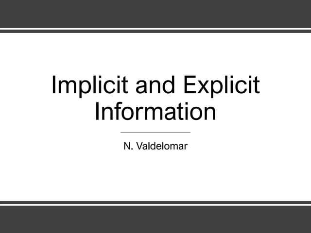 Explicit versus implicit meaning | PPTX