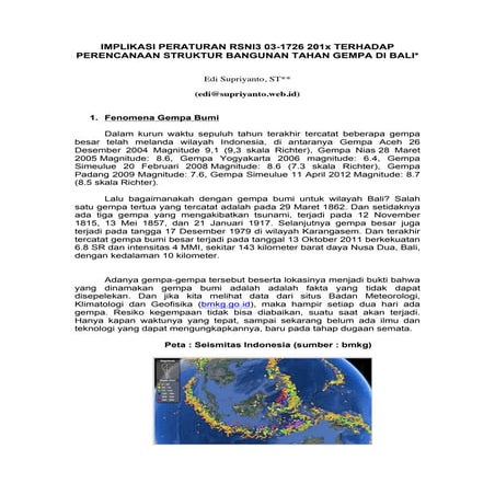 Desain respon spektrum (respon spectra design) rsni 03 2847-20 xx & asce 7-10 | DOCX