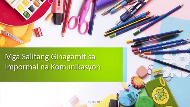 Impormal na komunikasyon | PPT