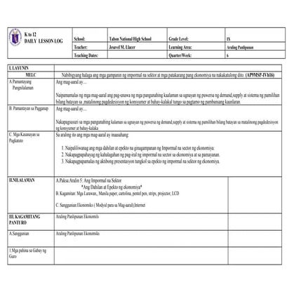 impormal na sector lesson plan detaileed.docx