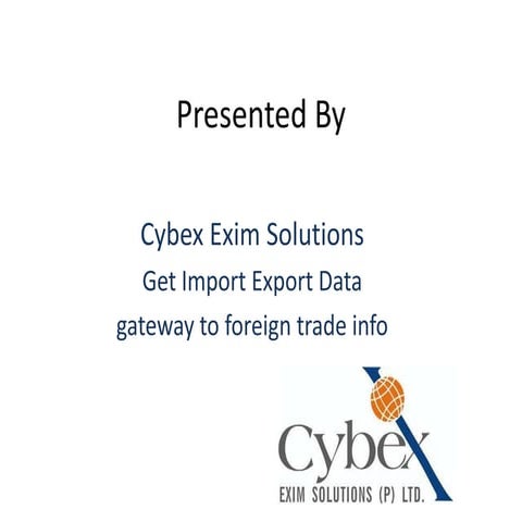 Import Export Products Data - Presented By - Cybex Exim Solutions | PPTX