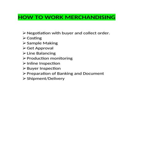 How to work merchandising,How to work merchandising | PDF