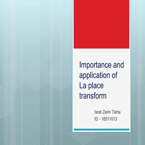 Importance and application of la place | PPT