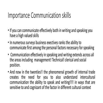 Importance communication skills | PPT