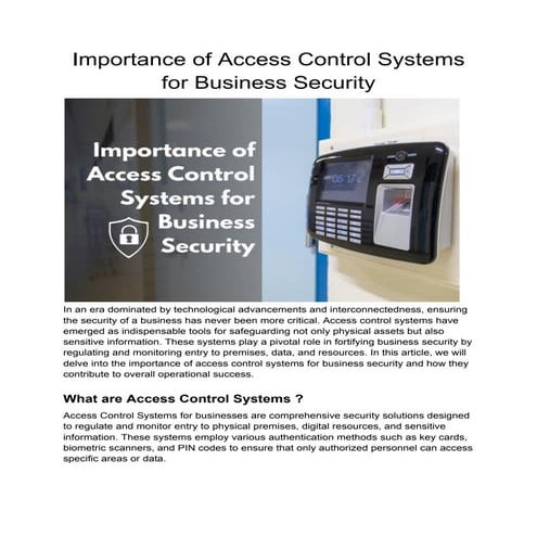 Importance of Access Control Systems for Business Security.pdf | Home ...