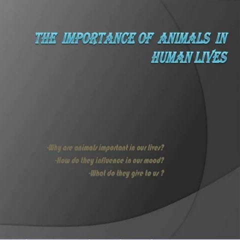 Importance of animals | PPTX