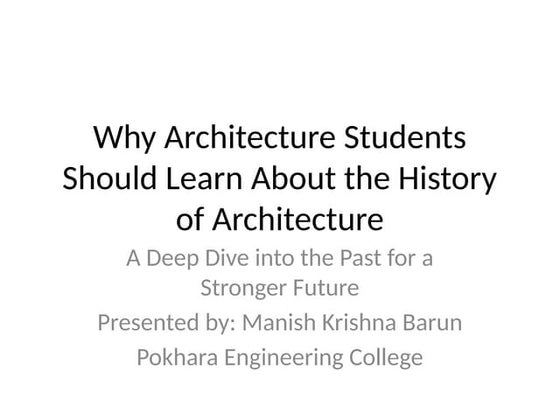Museum of architecture pre-thesis synopsis | PPTX