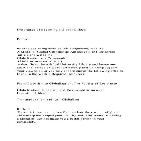 Importance of Becoming a Global CitizenPrepareP.docx