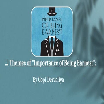 'Importance of Being Ernest'- Paper 104 | PPT