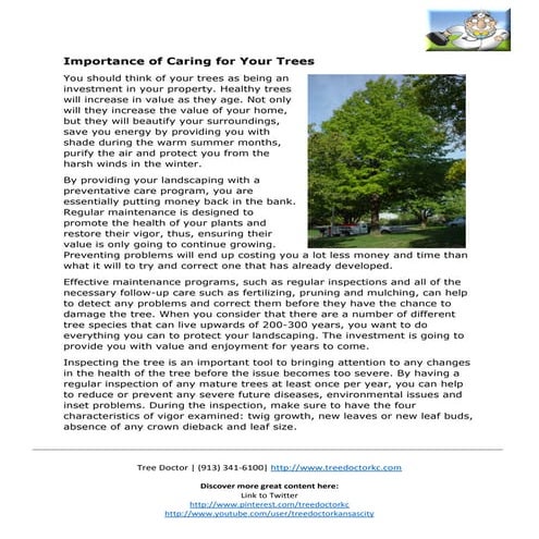 Importance of Caring for Your Trees | PDF | Gardening | Home & Garden