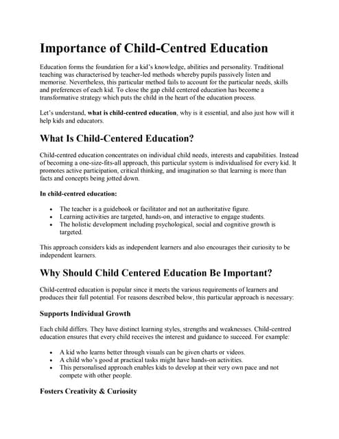 Child centered curriculum | PPT | Parenting Babies and Toddlers | Parenting