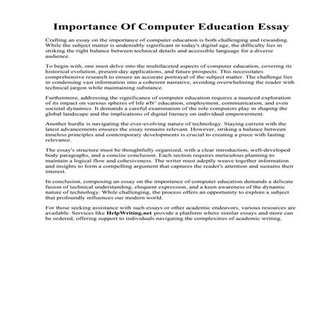 Importance Of Computer Education Essay.pdf | Parenting Teens | Parenting