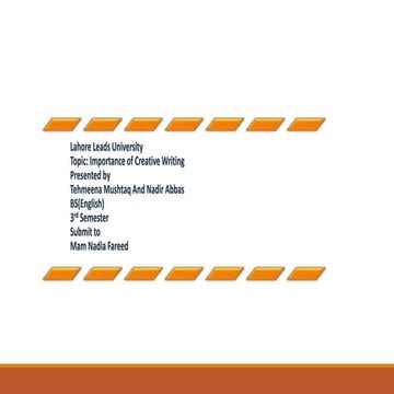 Importance of creative writing | PPTX