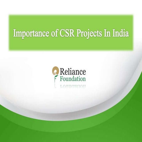 Importance of csr projects in india | PPT