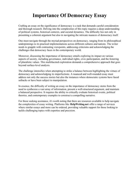What Is Democracy Essay | PDF