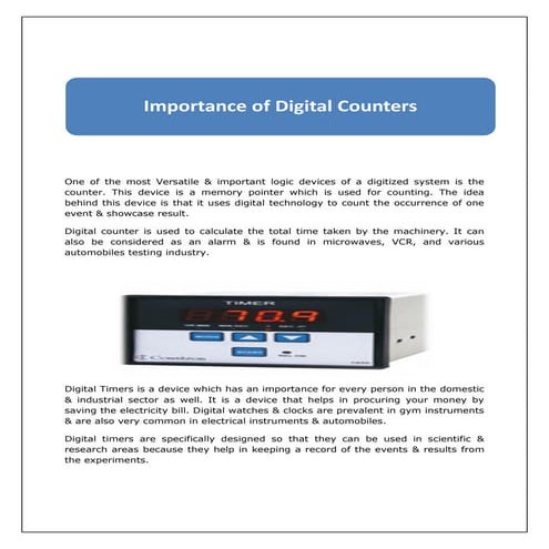 Importance of Digital Counters | PDF | Technology & Computing