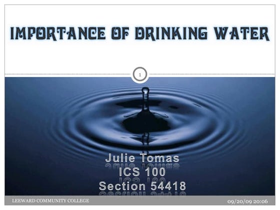 Benefits of Drinking Water | PPTX