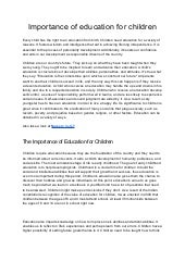 How Do Children Learn? | PDF