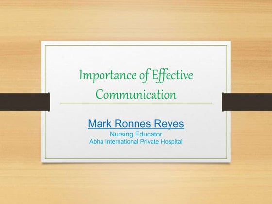 COMMUNICATION IN NURSING | PPTX
