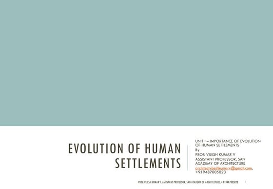 evolution of human settlements | PPT