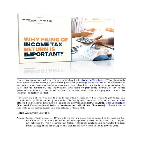 Why is Filing Income Tax Return Important? | PDF