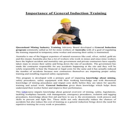 Importance of general induction training | PDF