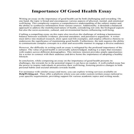 Importance Of Good Health Essay.pdf