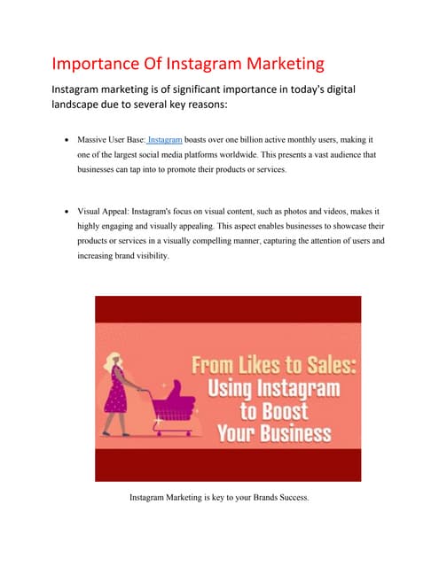 Benifits of Instagram marketing | PPT