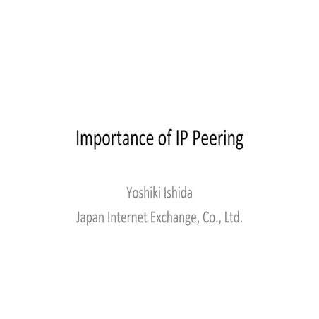 Importance of ip peering | PDF
