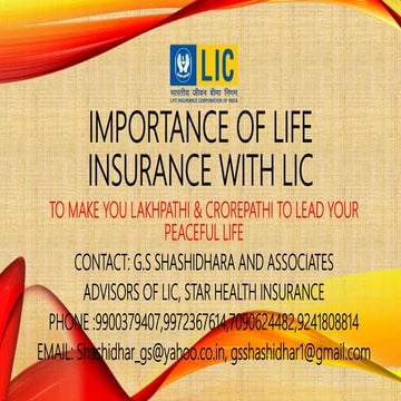 Importance of life insurance with lic | PPTX