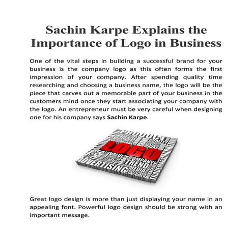 Why does a logo matter in a business? | PDF