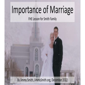 Importance of Marriage FHE Lesson | PPT