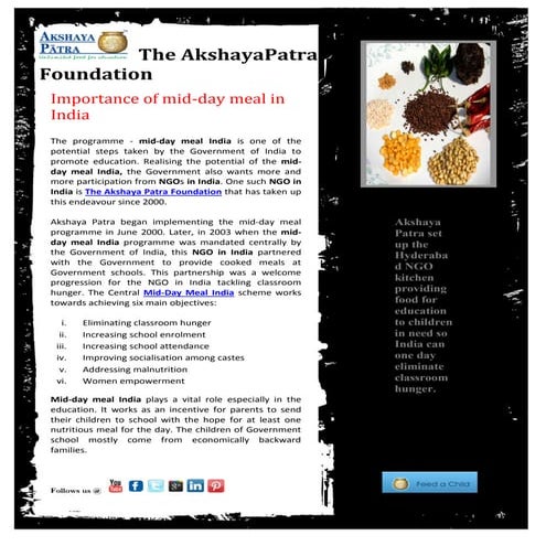 Importance of mid day meal in india | PDF